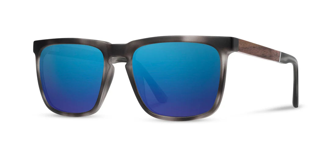Camp Eyewear - Ridge - Matte Pearl Grey / Walnut; HD Plus Polarized Bl ...